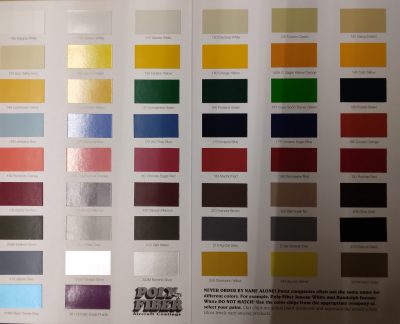 Poly-Fiber Color Chart