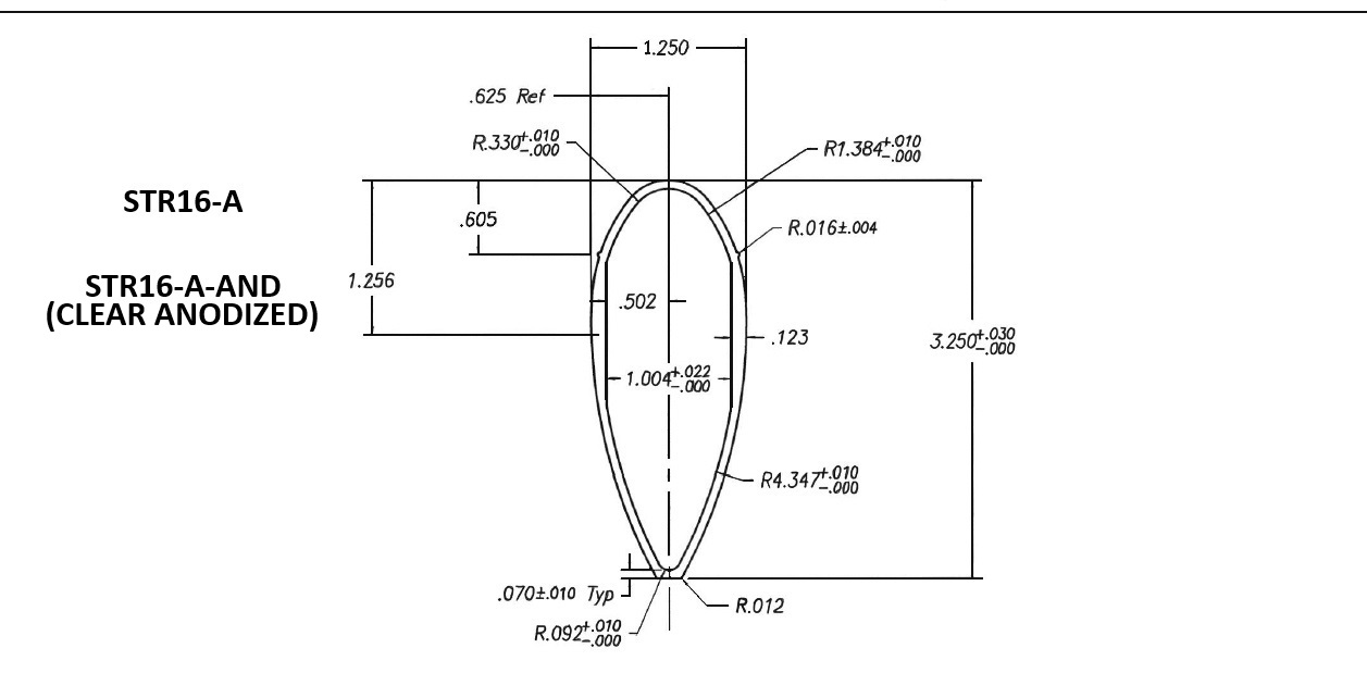 6061-T6 Aluminum Streamline Struts